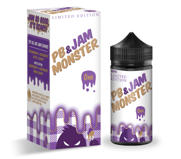 GRAPE 100ML E LIQUID PB & JAM MONSTER | UK Vape Store | E-Cig Clouds
