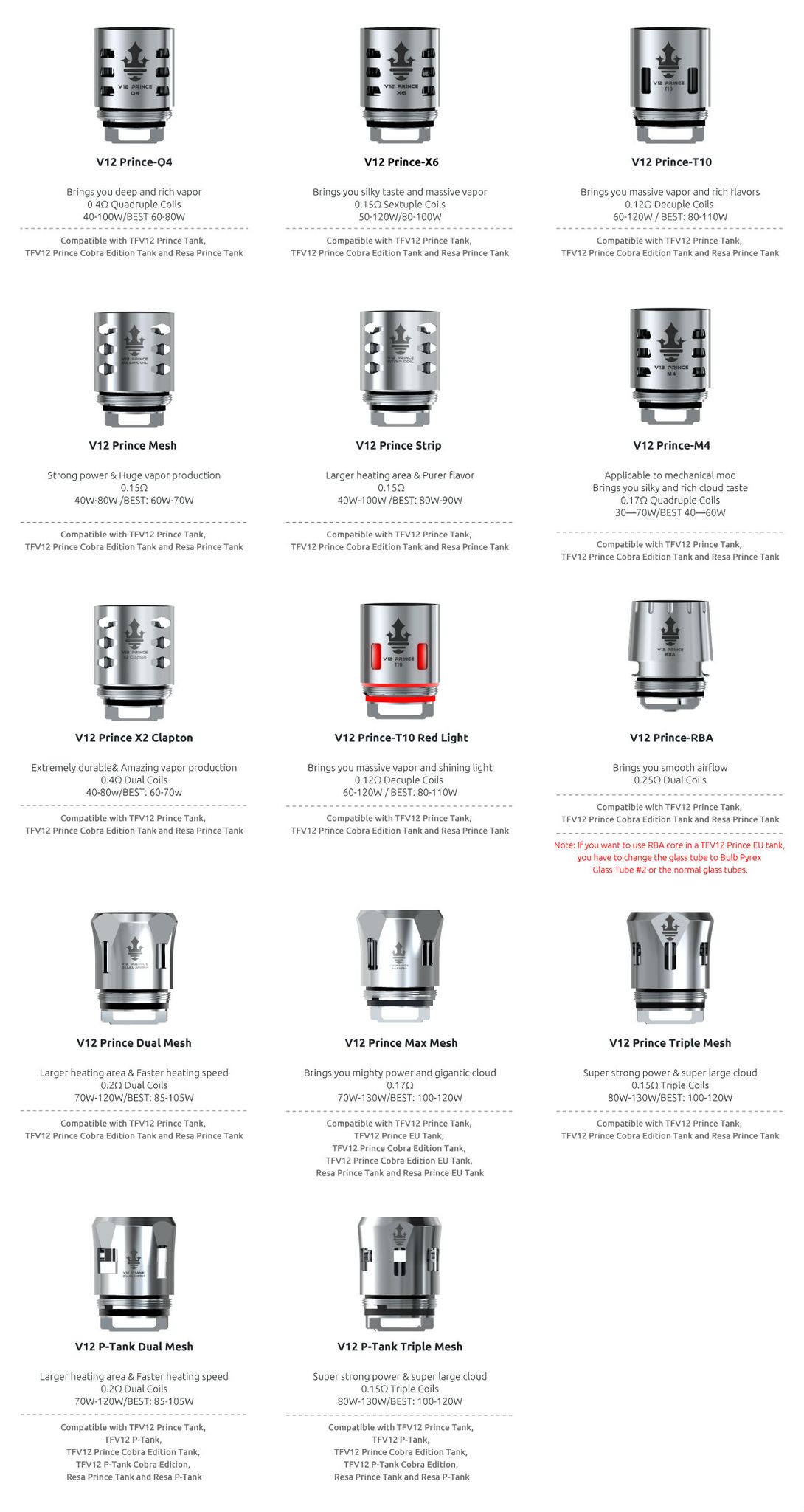 SMOK TFV12 PRINCE COILS | UK Vape Store | E-Cig Clouds