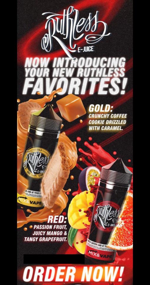 Buy GOLD 100ML E-LIQUID BY RUTHLESS - E-Cig Clouds