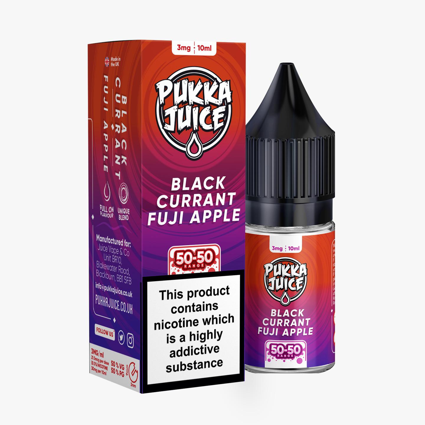 Buy BLACK CURRANT FUJI APPLE 10 X 10ML E LIQUID 50/50 BY PUKKA JUICE ...
