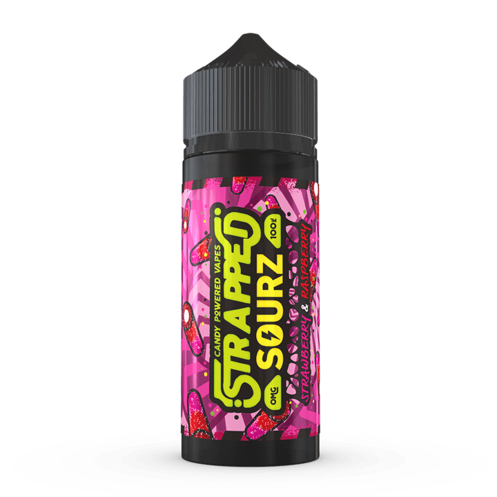 STRAWBERRY & RASPBERRY SOURZ 100ML E LIQUID BY STRAPPED | UK Vape Store ...