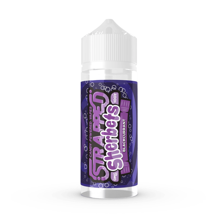 BLACKCURRANT SHERBETS 100ML E LIQUID BY STRAPPED | UK Vape Store | E ...