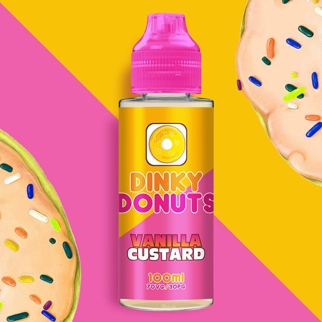VANILLA CUSTARD 100ML E LIQUID DINKY DONUTS - E-Cig Clouds