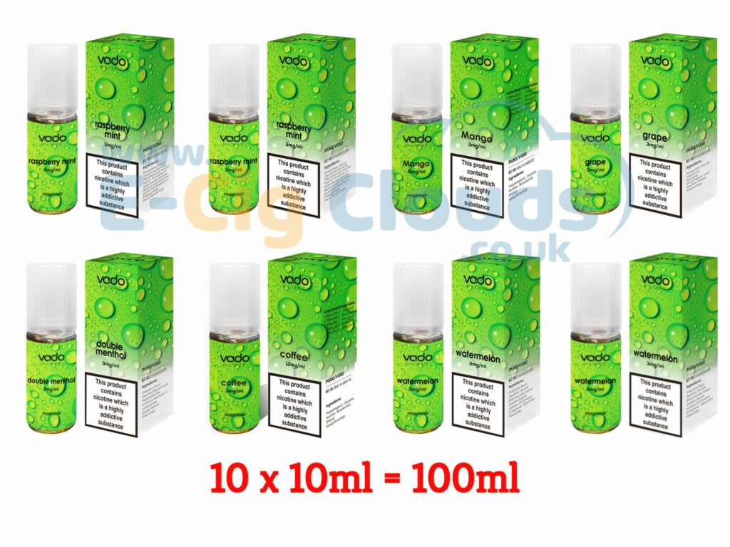 VADO E LIQUID (10 X 10ML = 100ML) 35 FLAVOURS | UK Vape Store | E-Cig ...