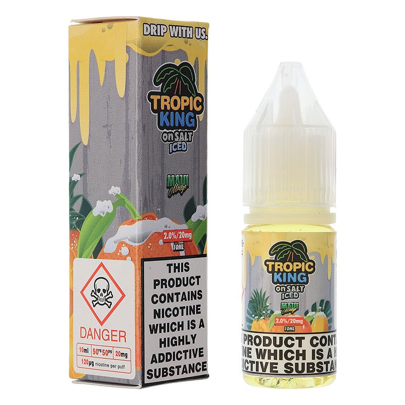 ICED MAUI MANGO NIC SALT TROPIC KING 10ML PACK OF 10 | UK Vape Store ...