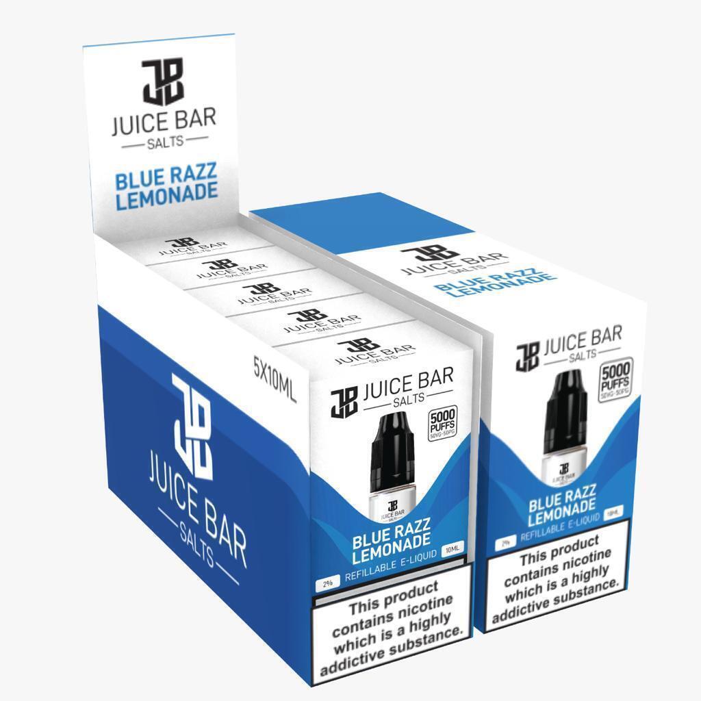 Buy BLUE RAZZ LEMONADE 10ML NIC SALT JUICE BAR PACK OF 5 - E-Cig Clouds
