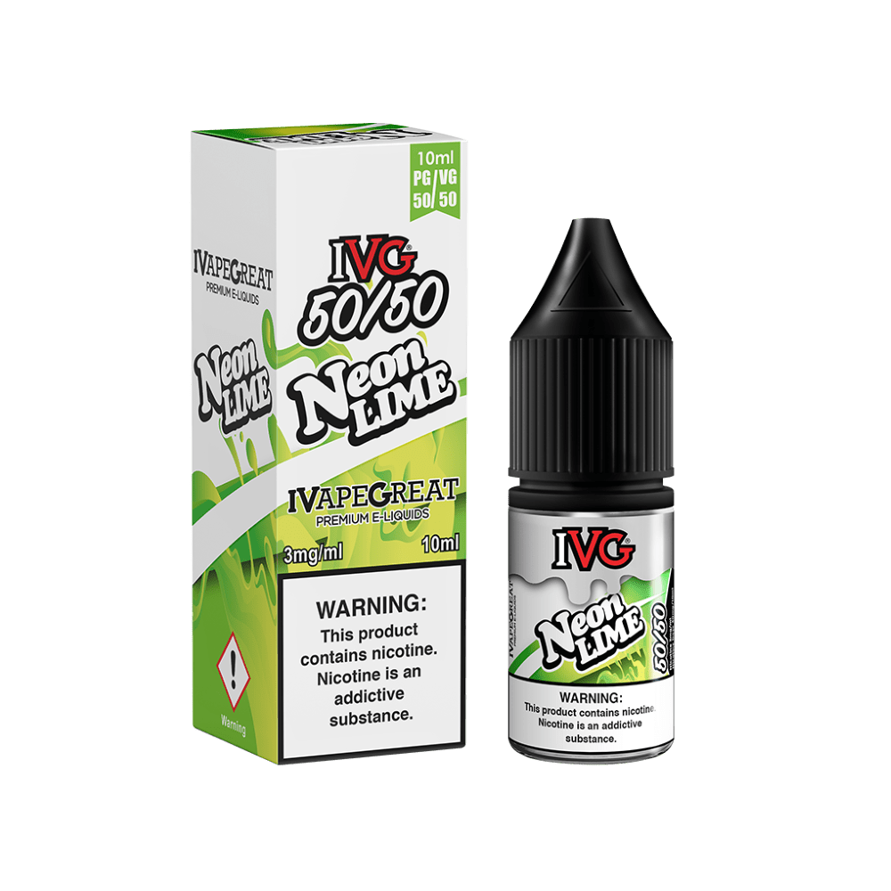NEON LIME 10ML E LIQUID 50/50 IVG PACK OF 10 | UK Vape Store | E-Cig Clouds
