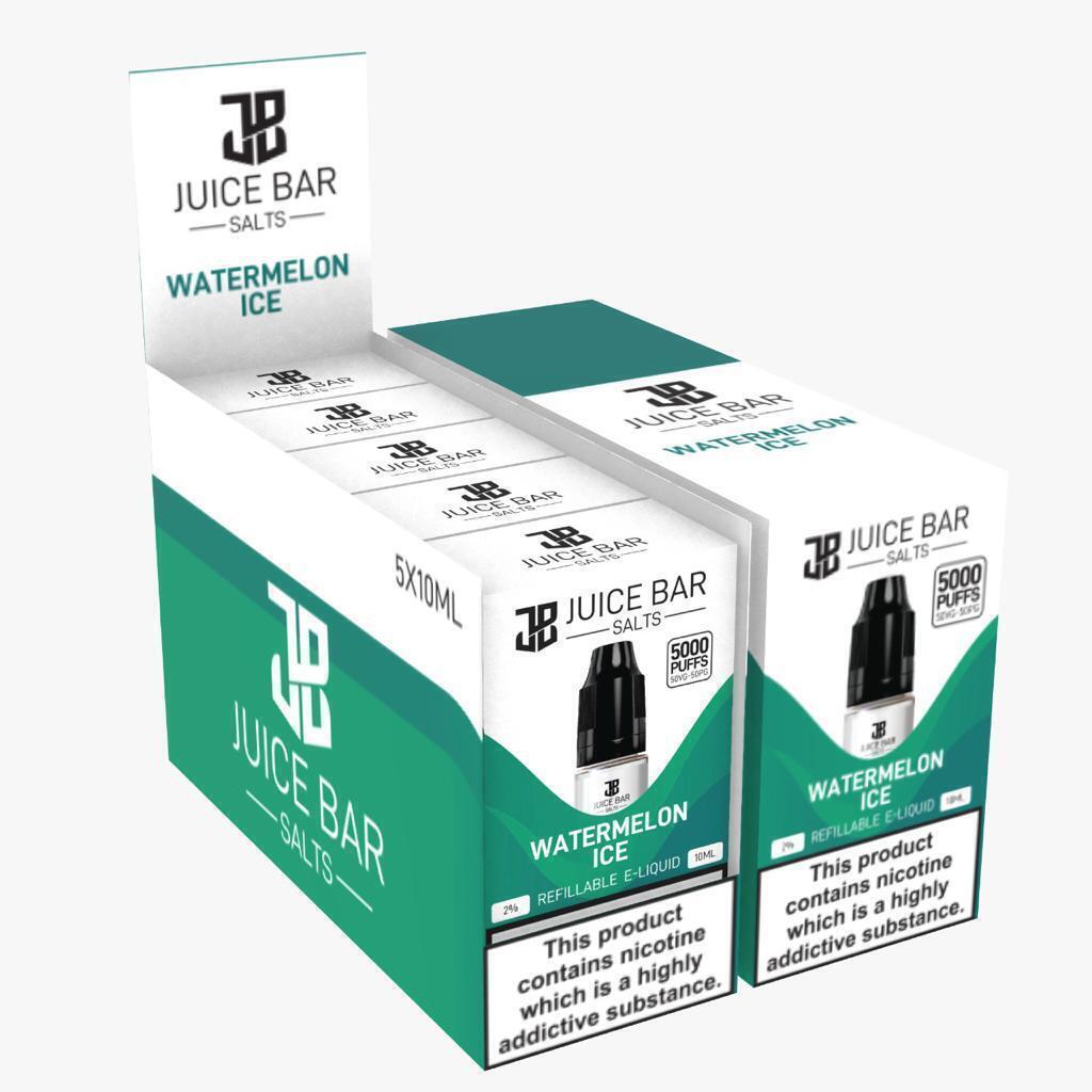 WATERMELON ICE 10ML NIC SALT JUICE BAR PACK OF 5 | UK Vape Store | E ...
