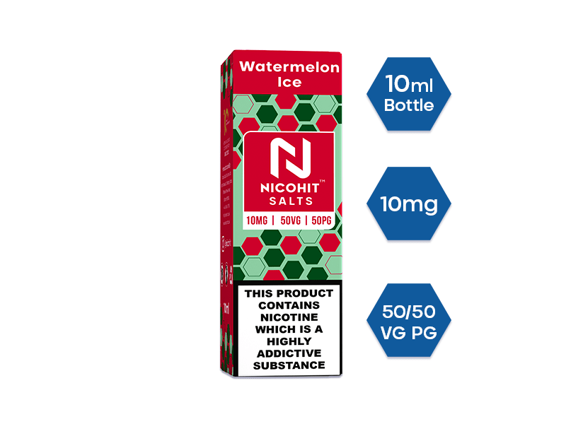 WATERMELON ICE 10ML NIC SALT NICOHIT | UK Vape Store | E-Cig Clouds