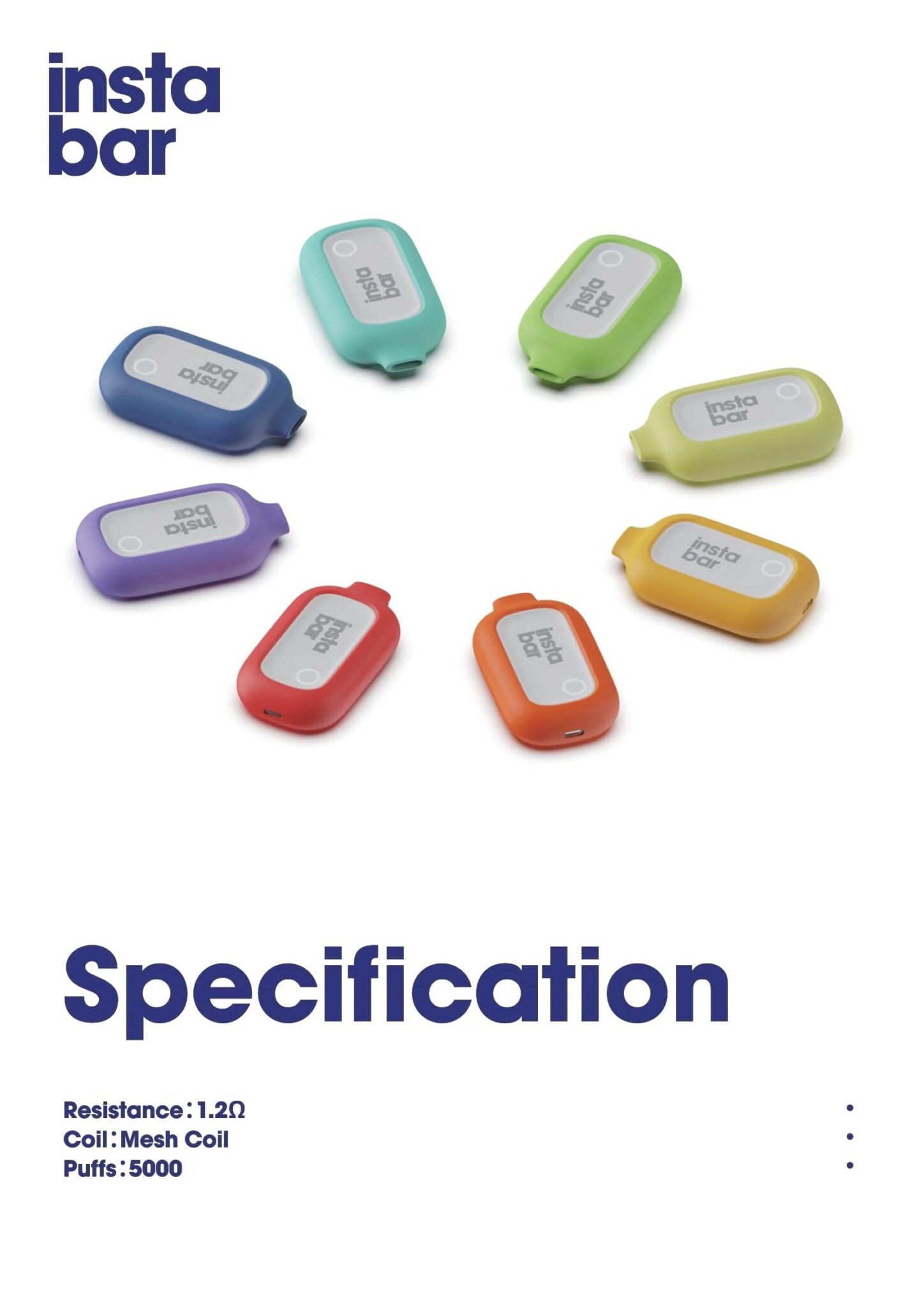 INSTA BAR 5000 DISPOSABLE POD DEVICE 0MG | UK Vape Store | E-Cig Clouds