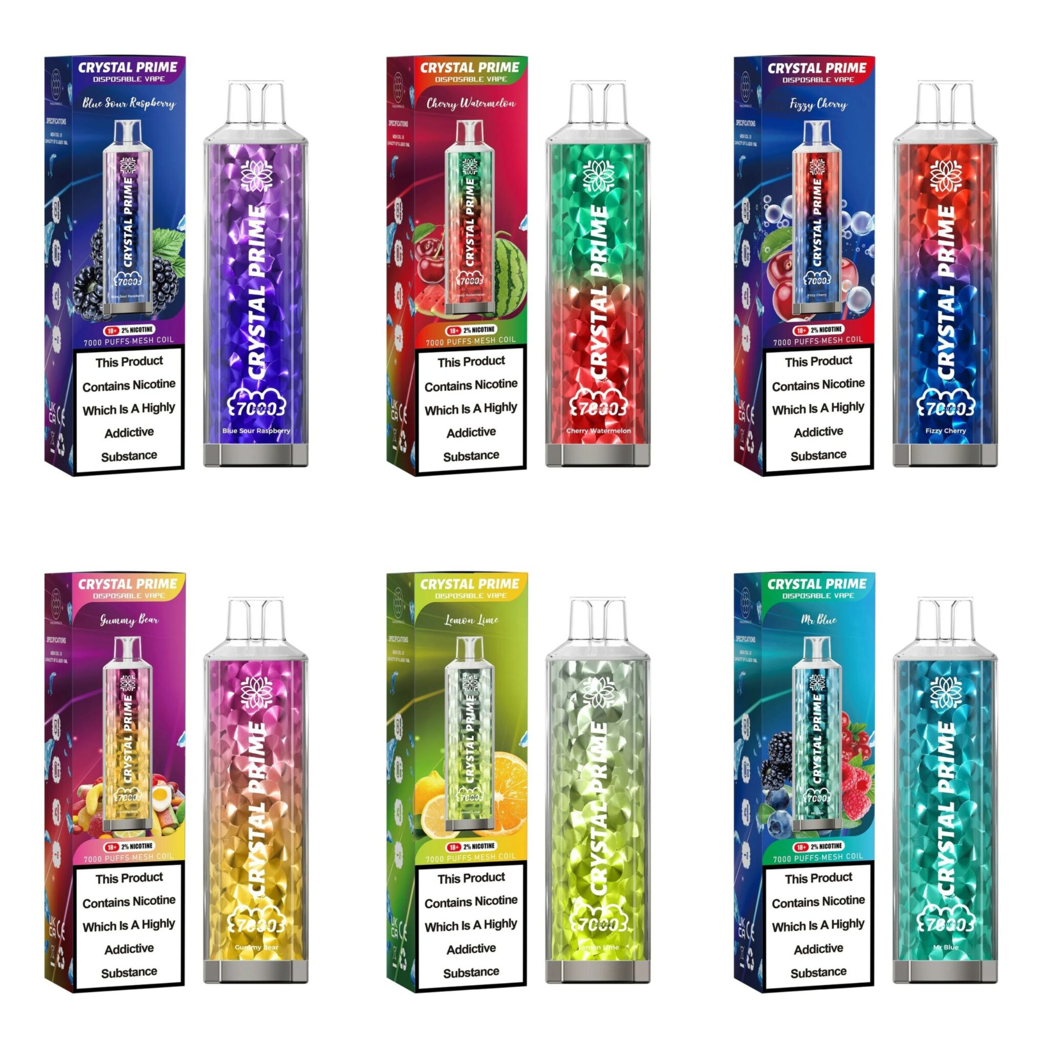 Crystal Prime 7000 Disposable Vape Device 20mg Uk Vape Store E Cig