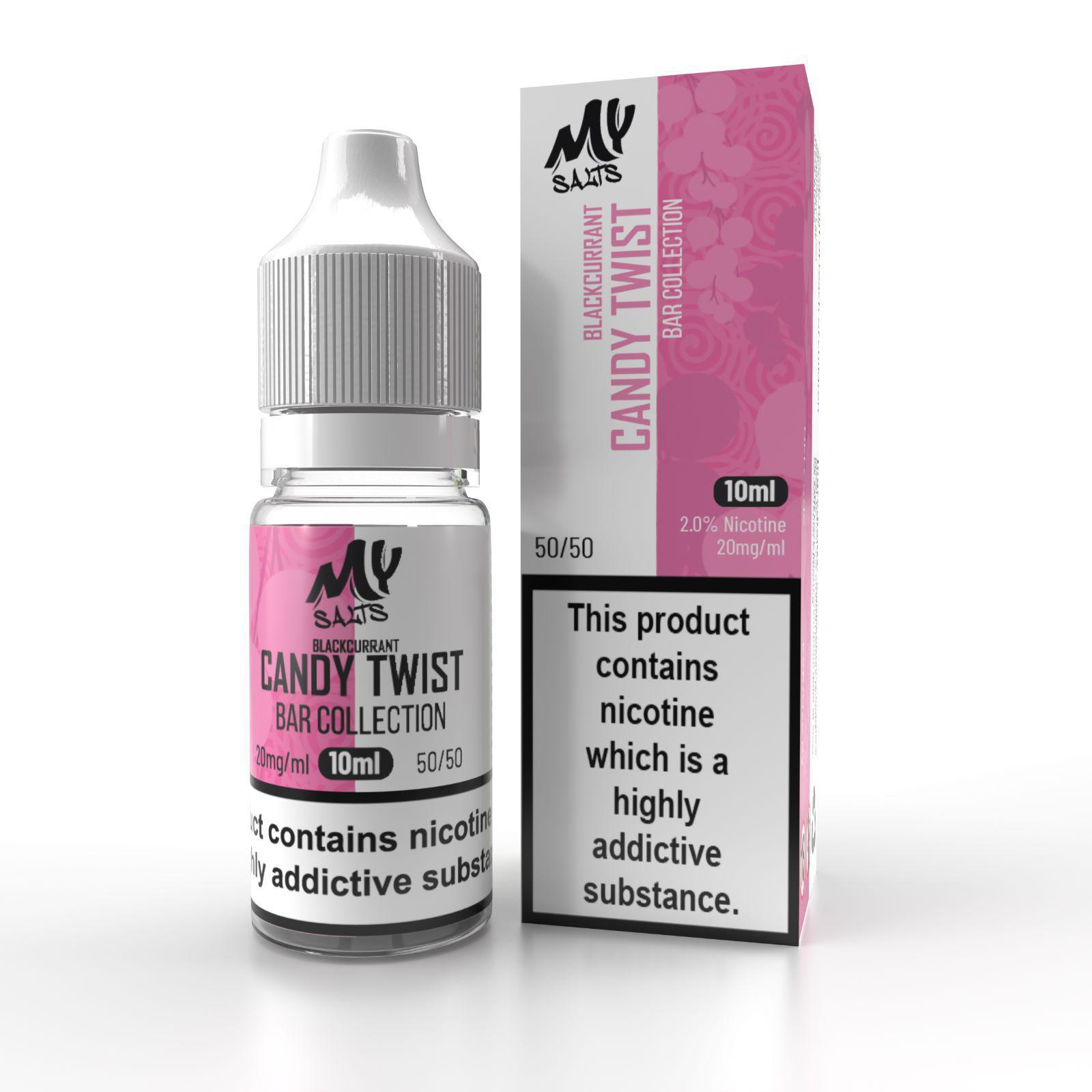 BLACKCURRANT CANDY TWIST (BAR COLLECTION) 10ML NIC SALT MY SALTS PACK ...