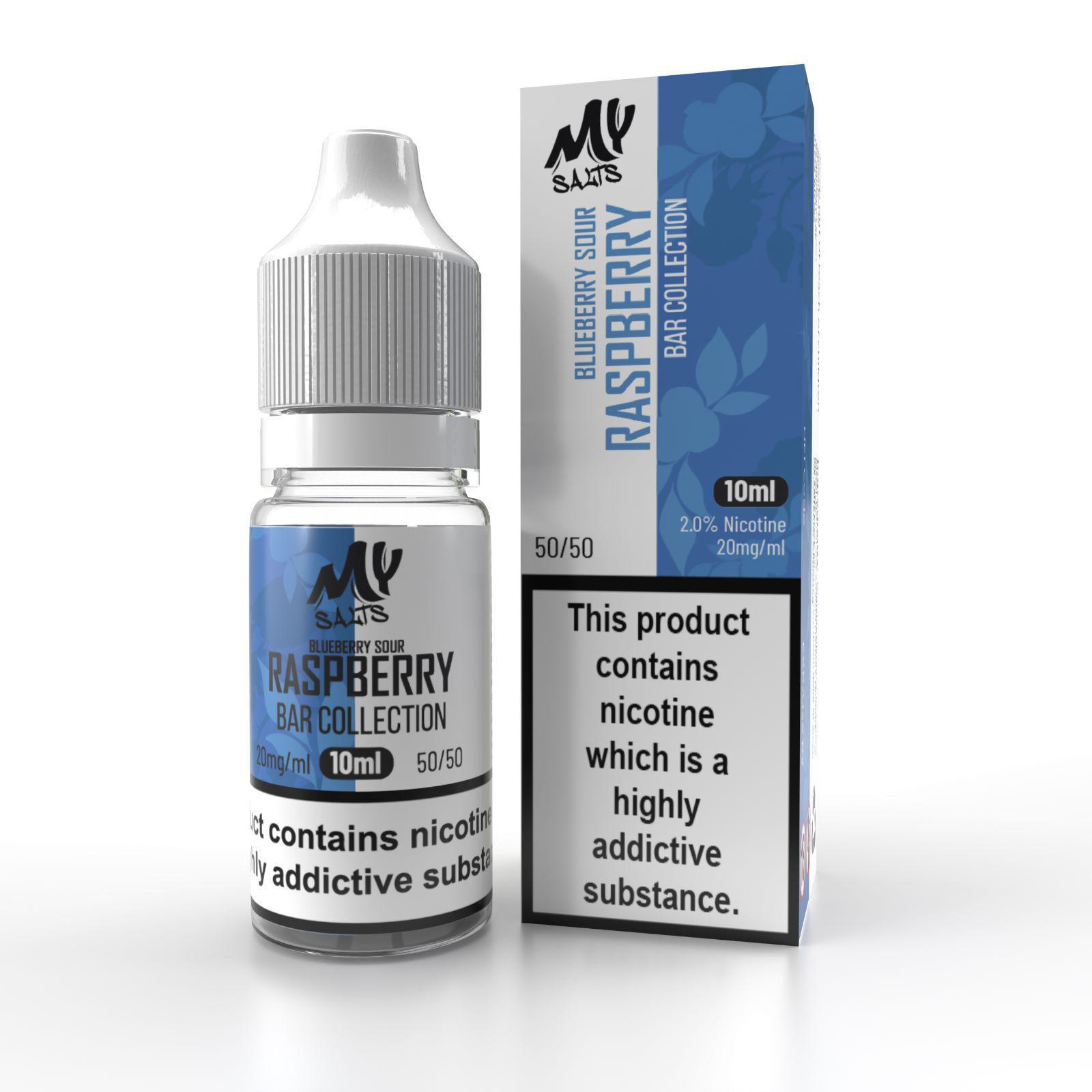 BLUEBERRY SOUR RASPBERRY (BAR COLLECTION) 10ML NIC SALT MY SALTS PACK ...