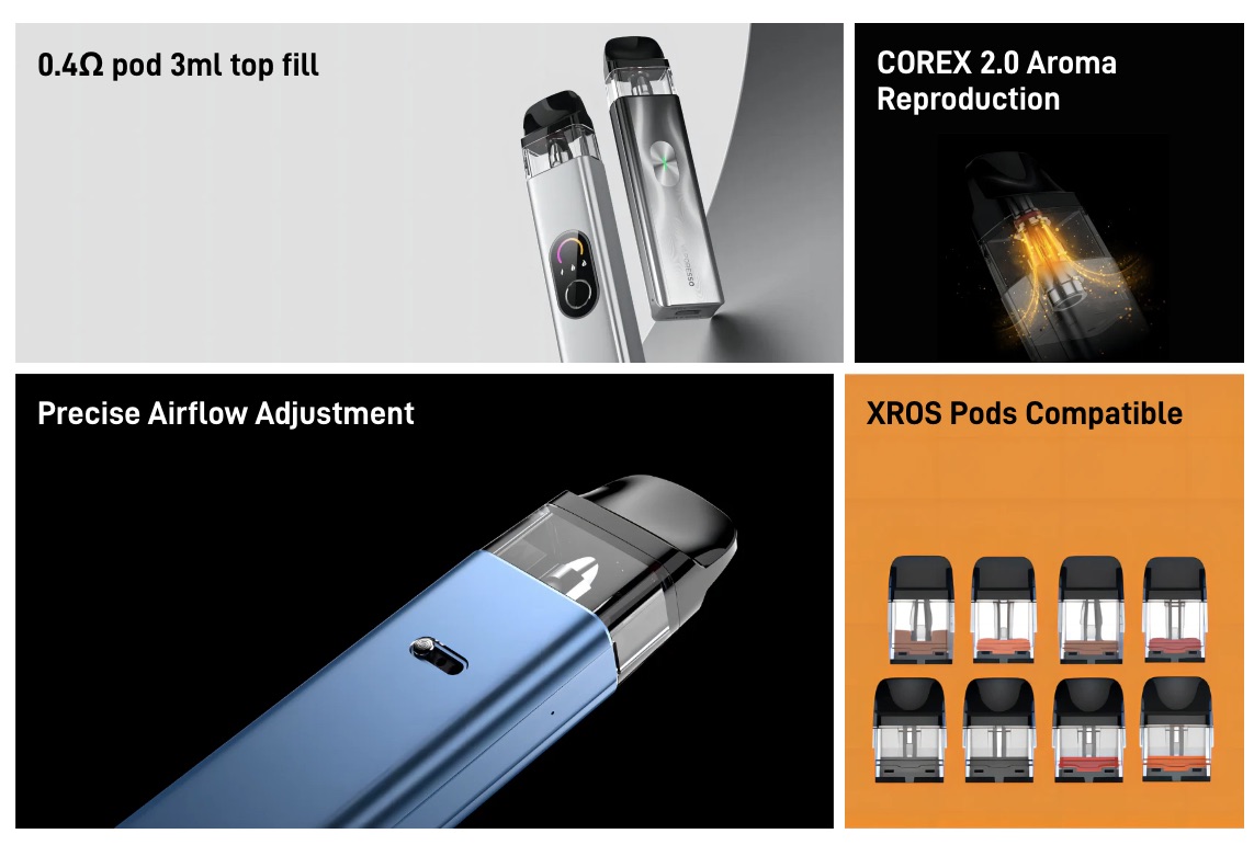 VAPORESSO XROS 4 MINI POD VAPE KIT 1000MAH - E-Liquids, Vapes & Pod ...