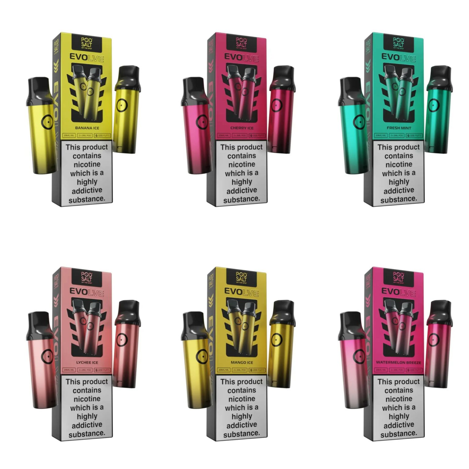 POD SALT EVOLVE 600 PREFILLED PODS 20MG (2 PACK) | UK Vape Store | E ...