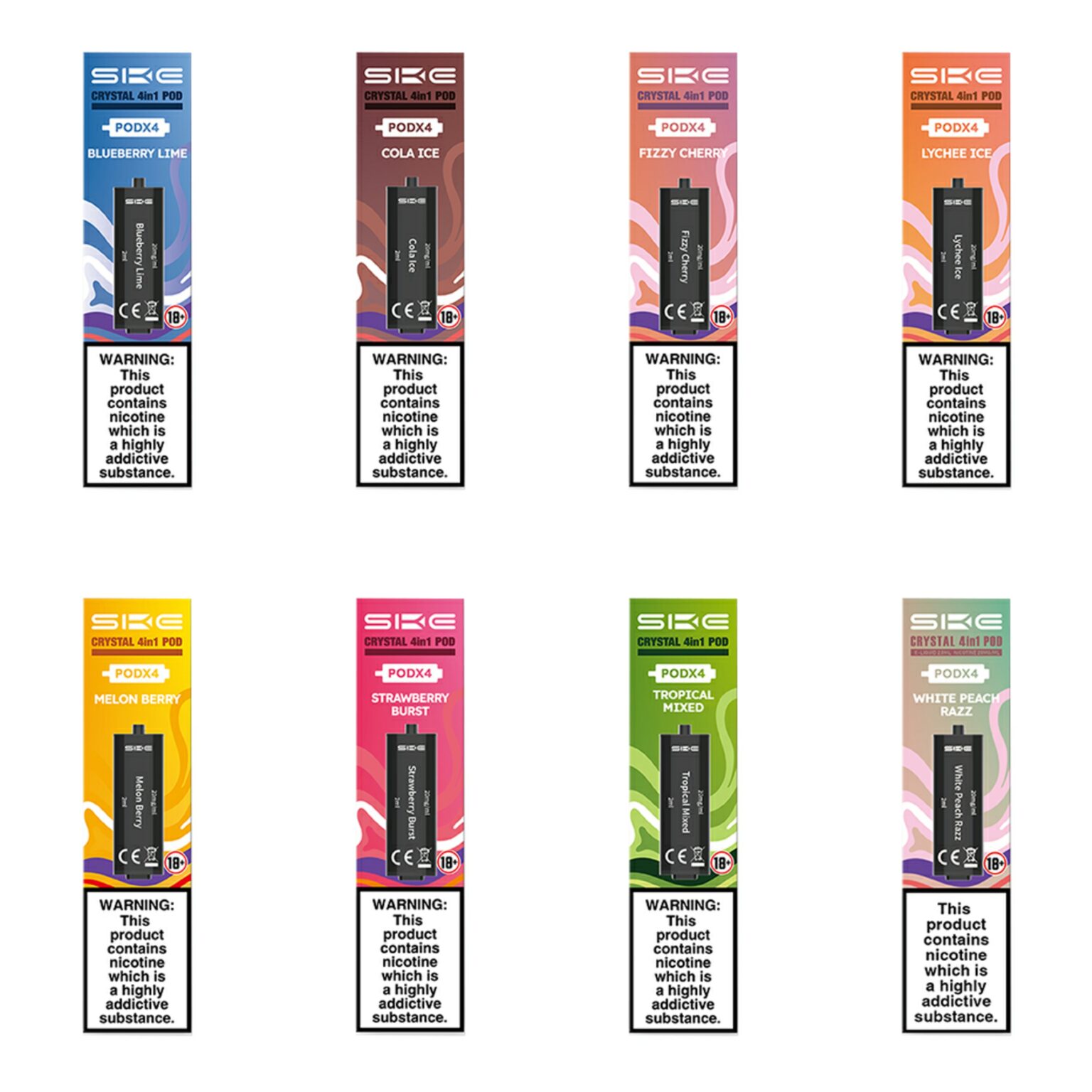 SKE CRYSTAL 4 IN 1 2400 PREFILLED POD VAPE KIT 20MG | UK Vape Store | E ...