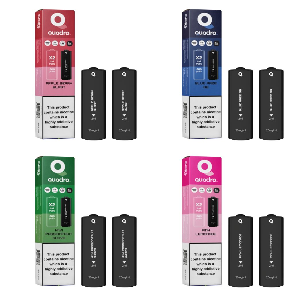 QUADRO 600 PREFILLED PODS 20MG (2 PACK) | UK Vape Store | E-Cig Clouds