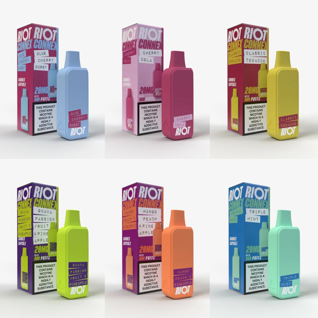 RIOT CONNEX 600 PRE-FILLED POD DEVICE 20MG | UK Vape Store | E-Cig Clouds