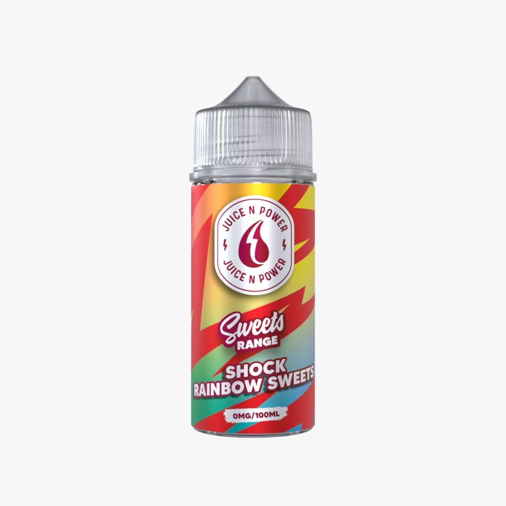 SHOCK RAINBOW SWEETS 100ML E LIQUID JUICE N POWER | UK Vape Store | E ...