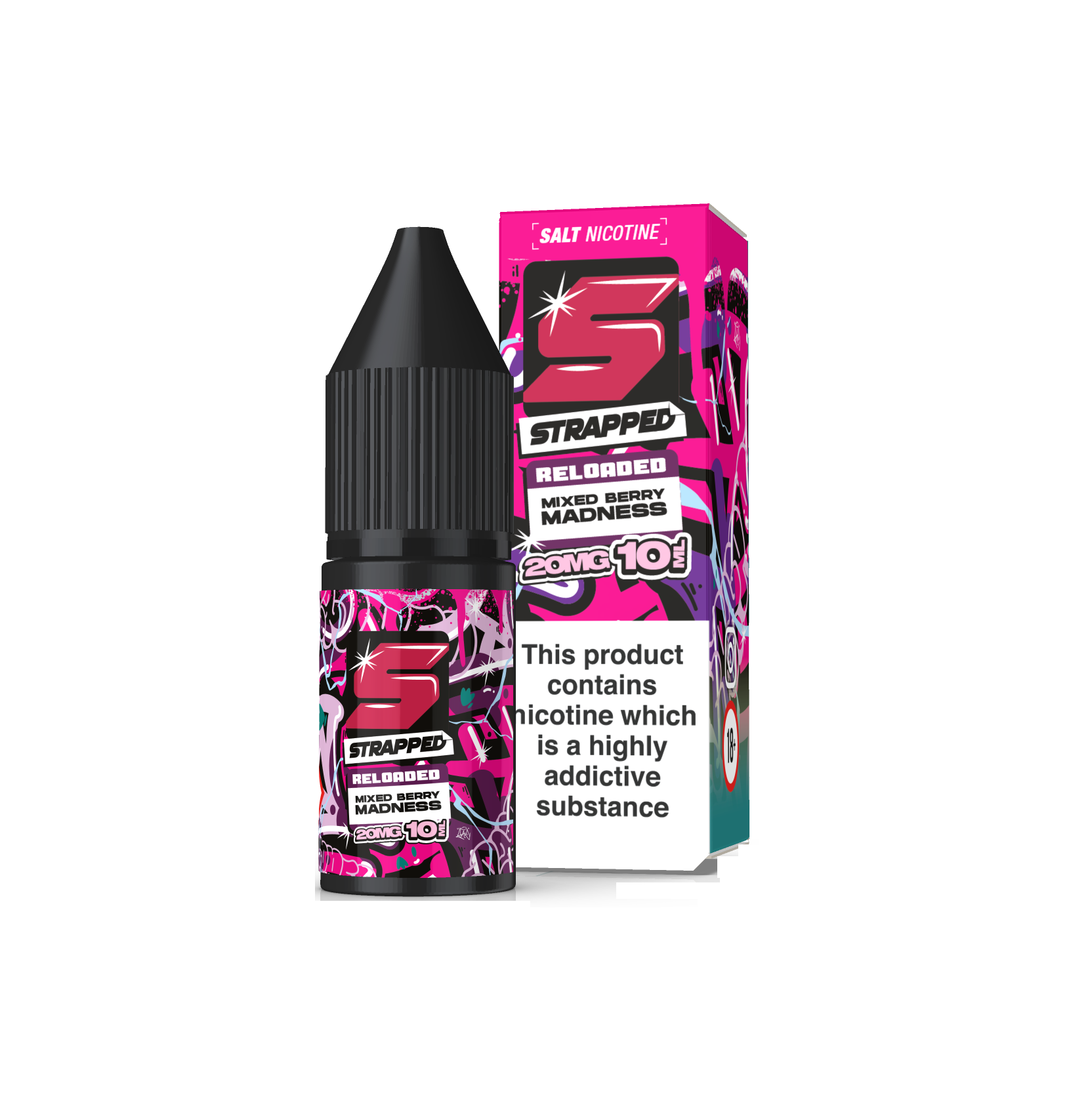 MIXED BERRY MADNESS 10ML NIC SALT STRAPPED | UK Vape Store | E-Cig Clouds