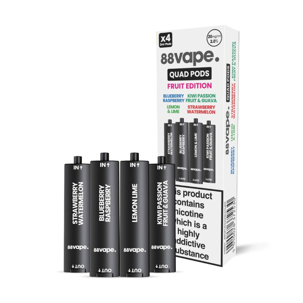 88vape Quad 4 In 1 Prefilled Vape Pods 4 Pack | E-Cig Clouds