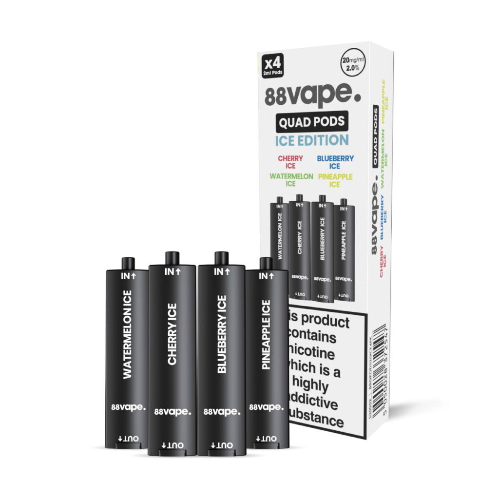 88vape Quad 4 In 1 Prefilled Vape Pods 4 Pack | E-Cig Clouds