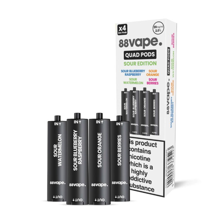 88vape Quad 4 In 1 Prefilled Vape Pods 4 Pack | E-Cig Clouds