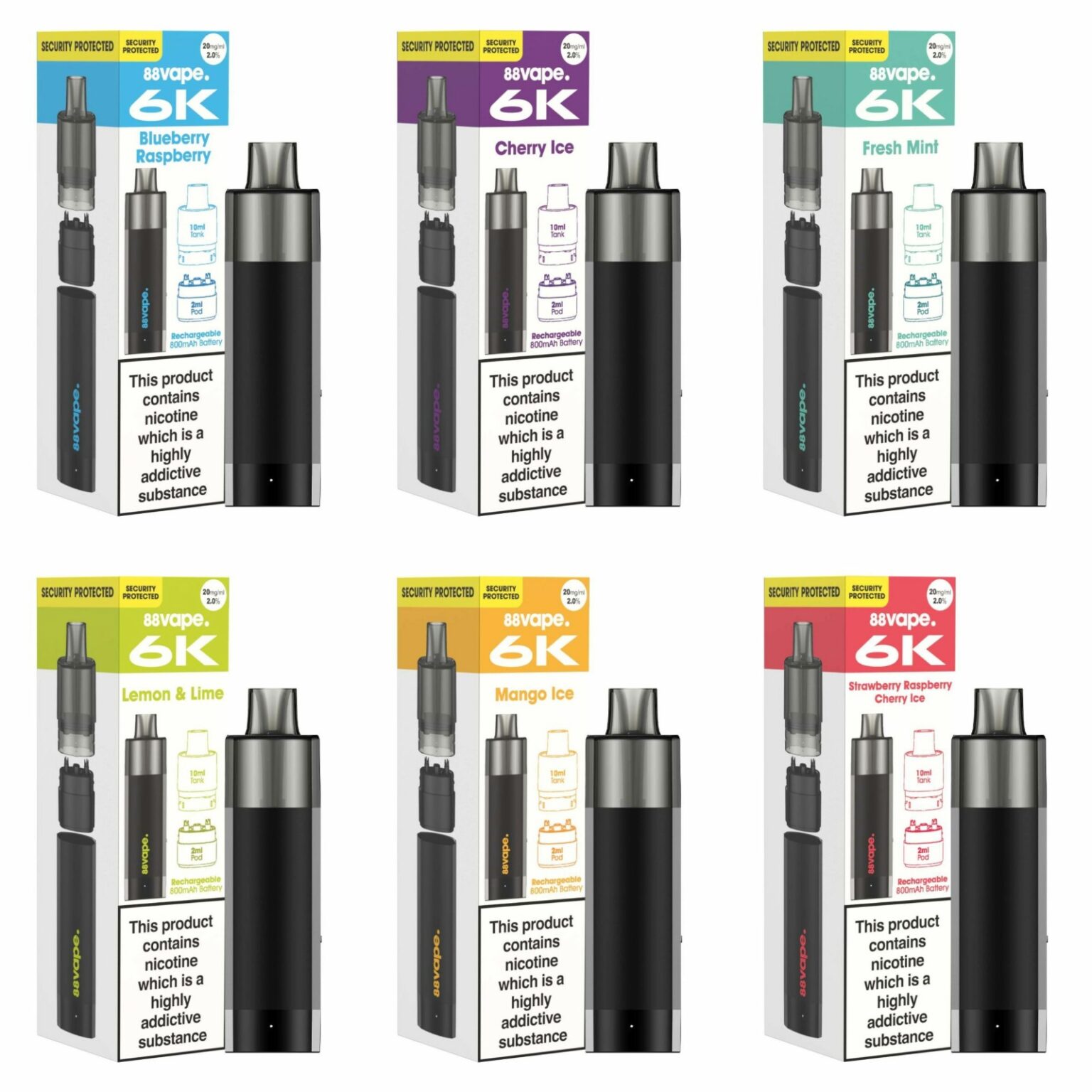 88Vape 6K Prefilled Pod Vape Kit | UK Vape Store | E-Cig Clouds